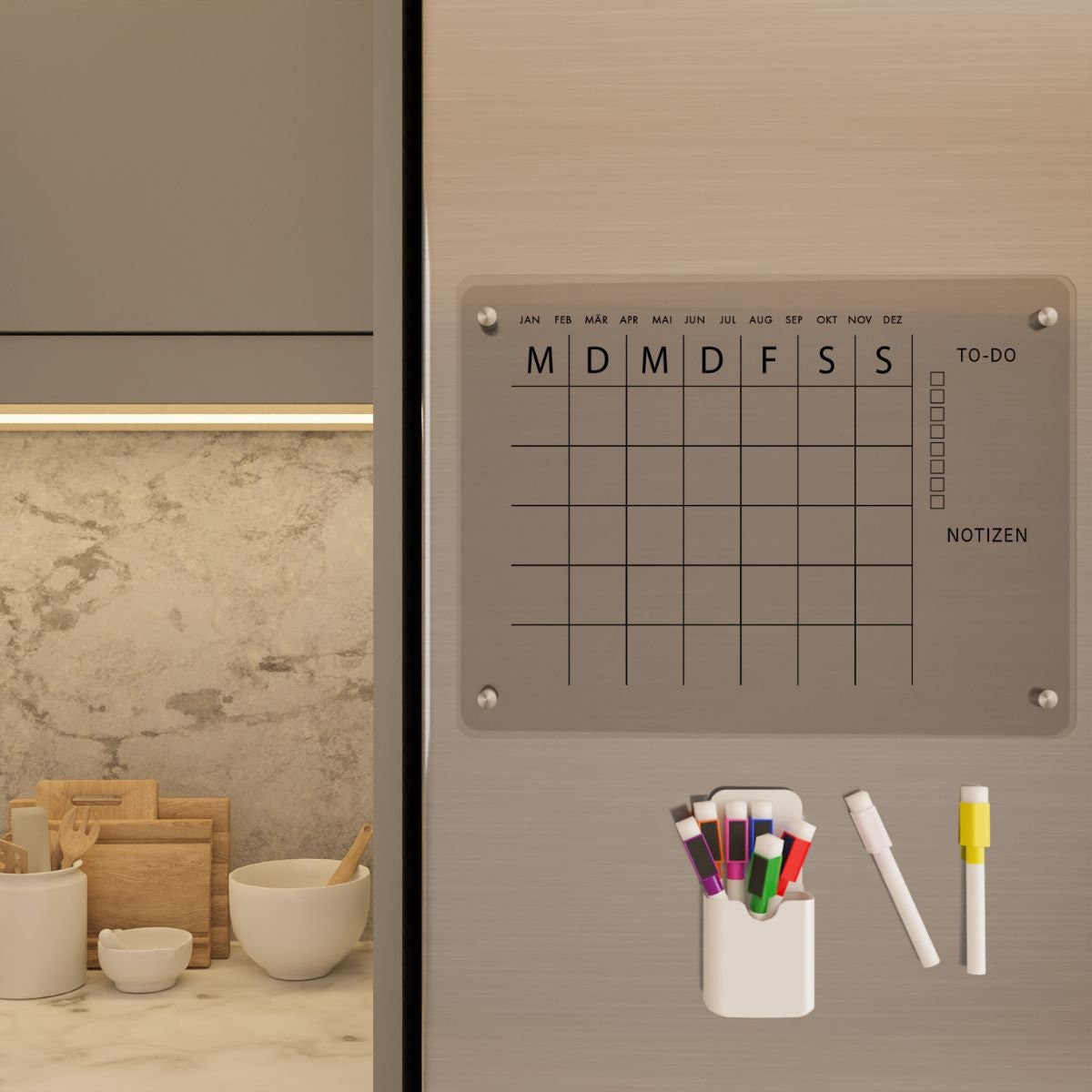 Refrigerator Calendar | Monthly Calendar | Magnetic Planner Made of ...