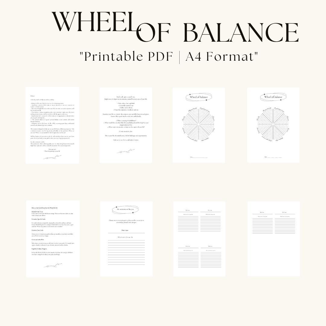 Balance Wheel Planner Instructions for Setting Balanced Goals, Step-by ...