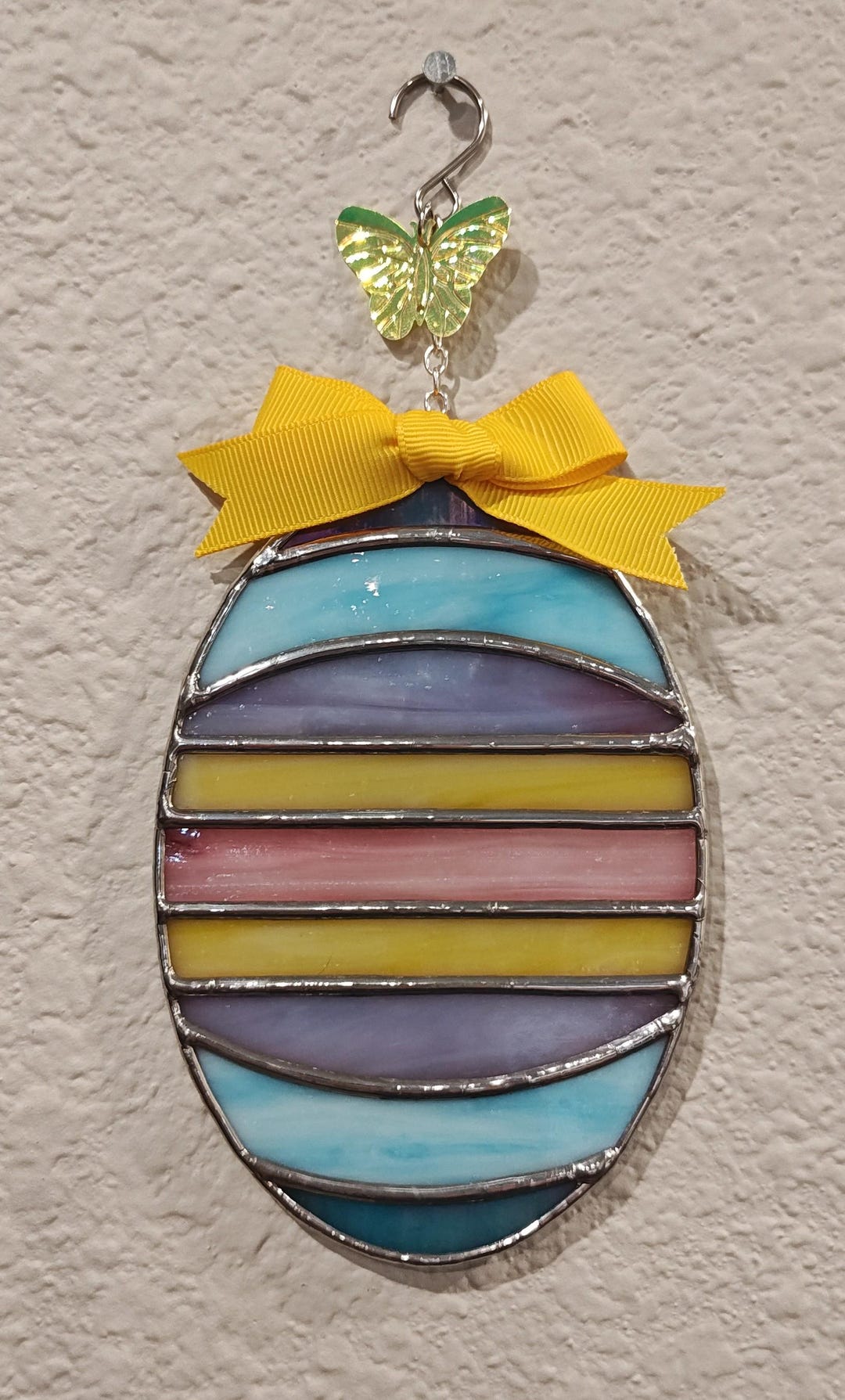 Stained Glass Easter Egg | Suncatcher Wall/window Decor | Hanging Art ...