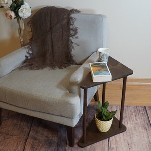 Triangular Side Coffee Table, Corner End Table, Minimalist Sofa Table, Hardwood Couch Table ...