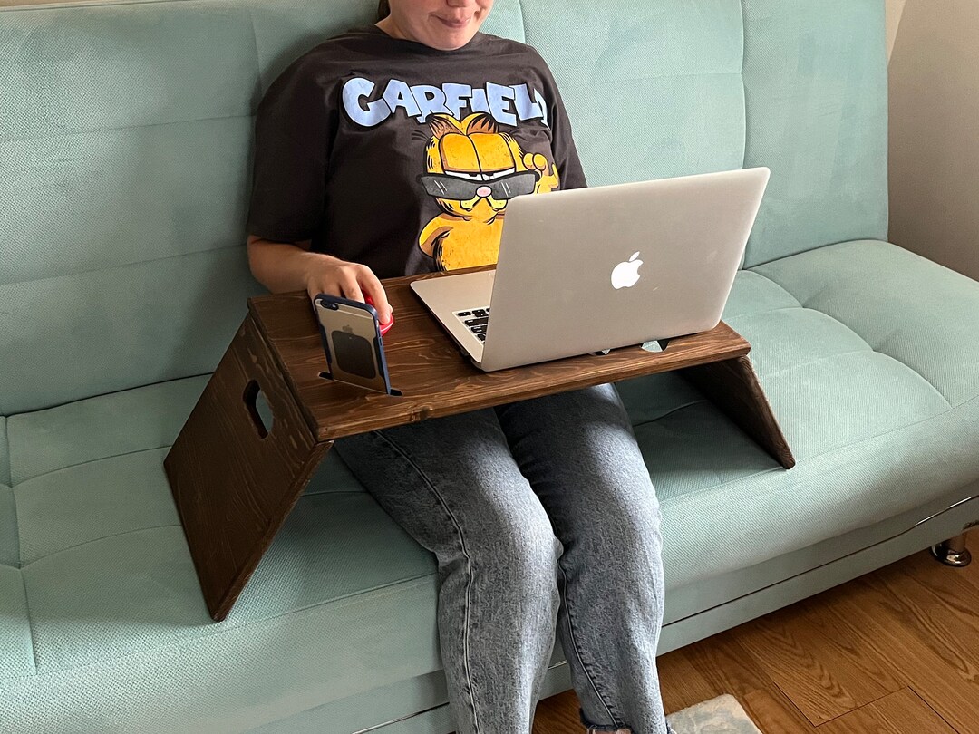 Spacesaver Laptop Stand, Portable Wooded MacBook Riser for Bed ...