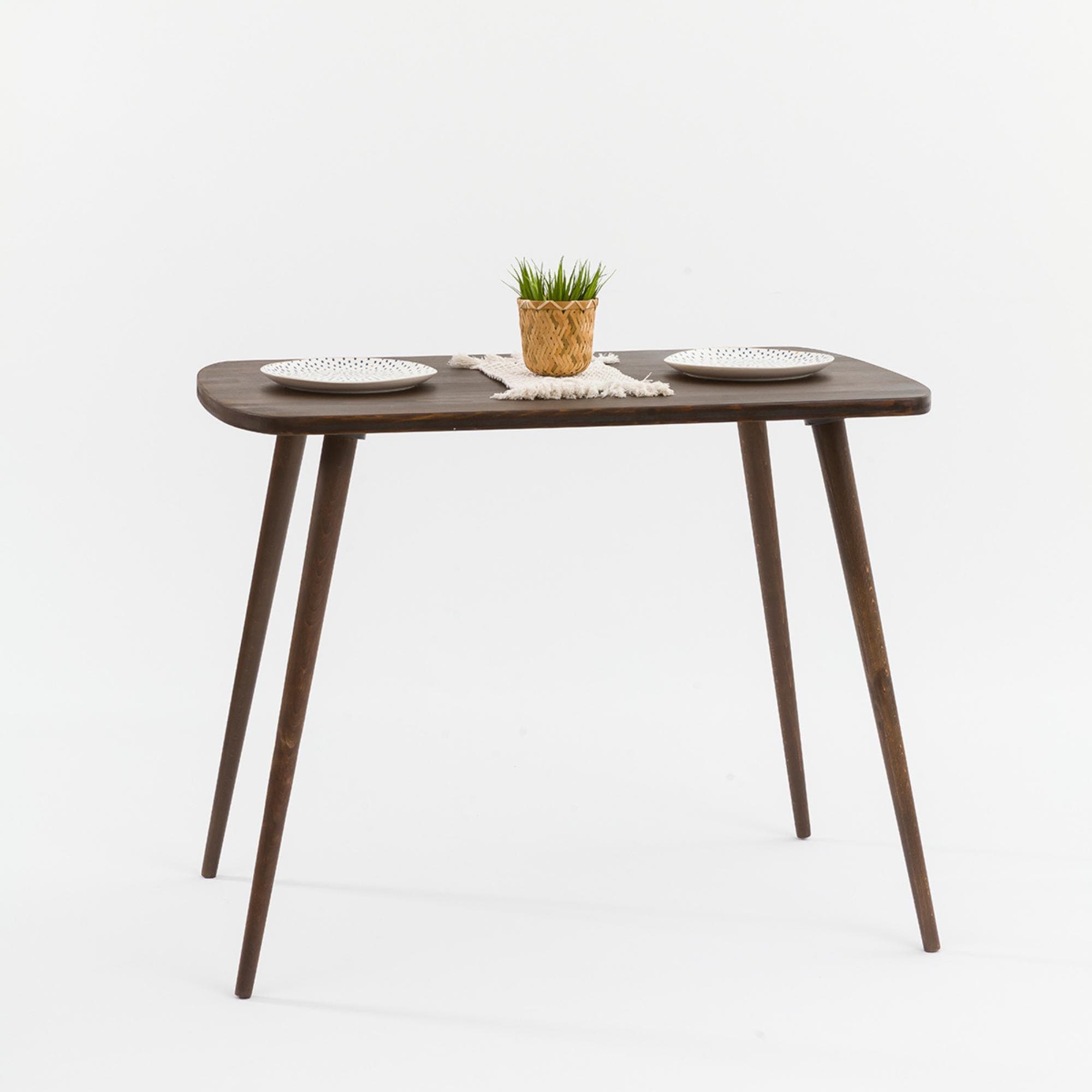 Oval Dark Walnut 2 Person Dining Table, Small Space Narrow Dinning ...