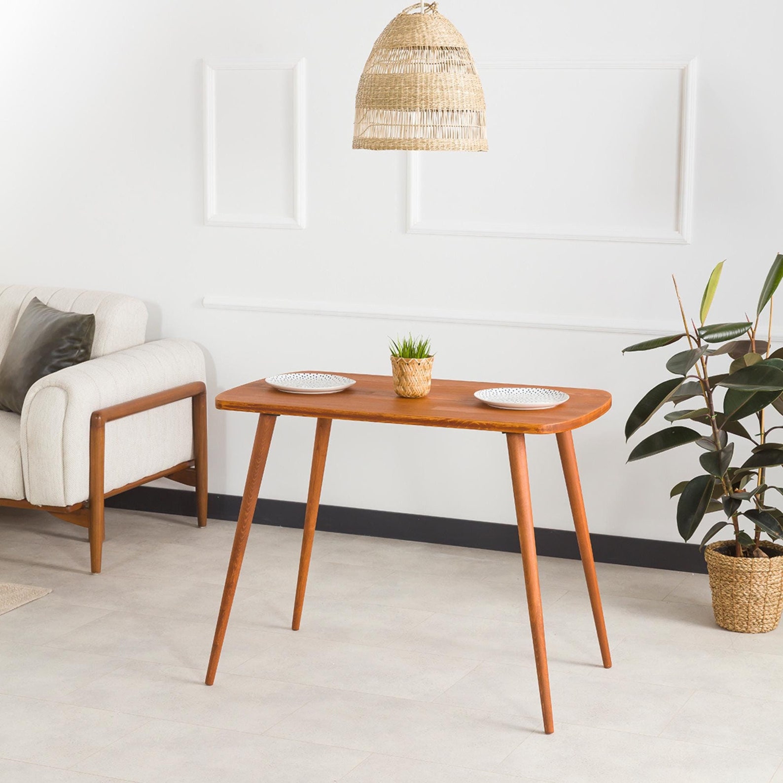 Oval Dark Walnut 2 Person Dining Table, Small Space Narrow Dinning ...