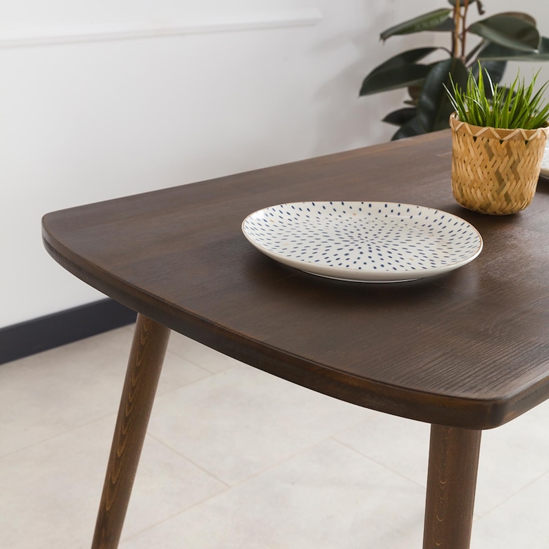 Oval Dark Walnut 2 Person Dining Table, Small Space Narrow Dinning ...