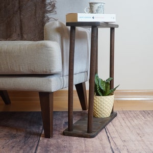 Narrow Side Table for Livingroom, Couch Table, Walnut Wood Sofa Table ...