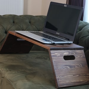 Laptop Stand for Couch, Fold Away Bed Tray, Portable Foldable Lap Desk ...