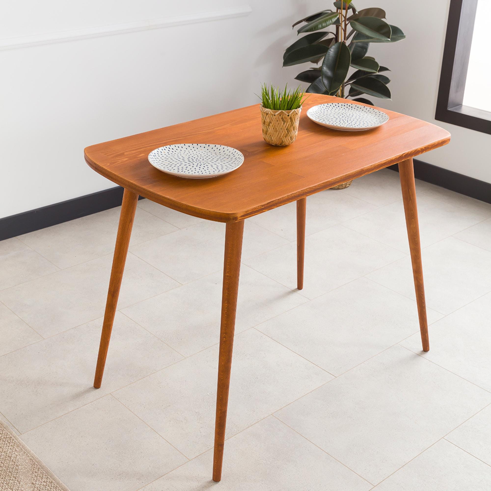 Oval Dark Walnut 2 Person Dining Table, Small Space Narrow Dinning ...