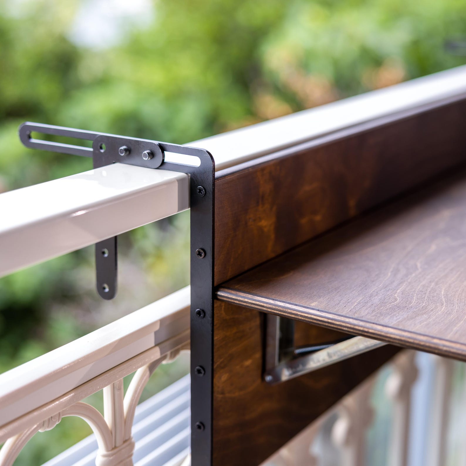 Balcony Bar Rail Table, Foldable Railing Deck Tables, Pop up Pub Table ...