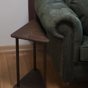 Triangular Side Coffee Table, Corner End Table, Minimalist Sofa Table, Hardwood Couch Table ...