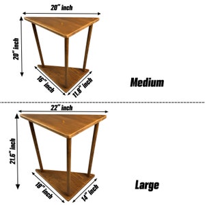 Triangular Side Coffee Table, Corner End Table, Minimalist Sofa Table ...