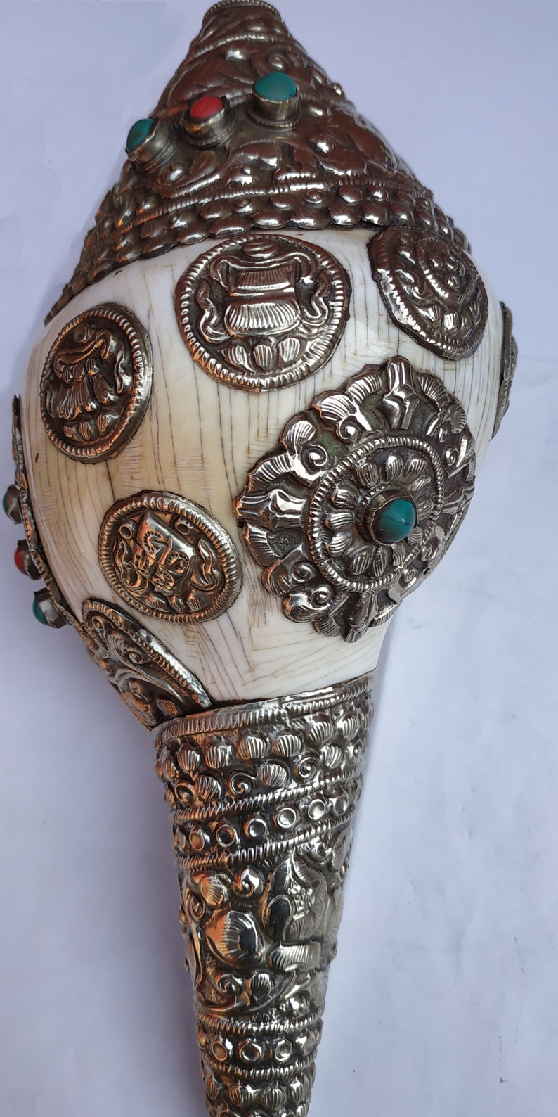 Blowable Large Conch Shell Astamnagala Engraved Buddhist Eight ...