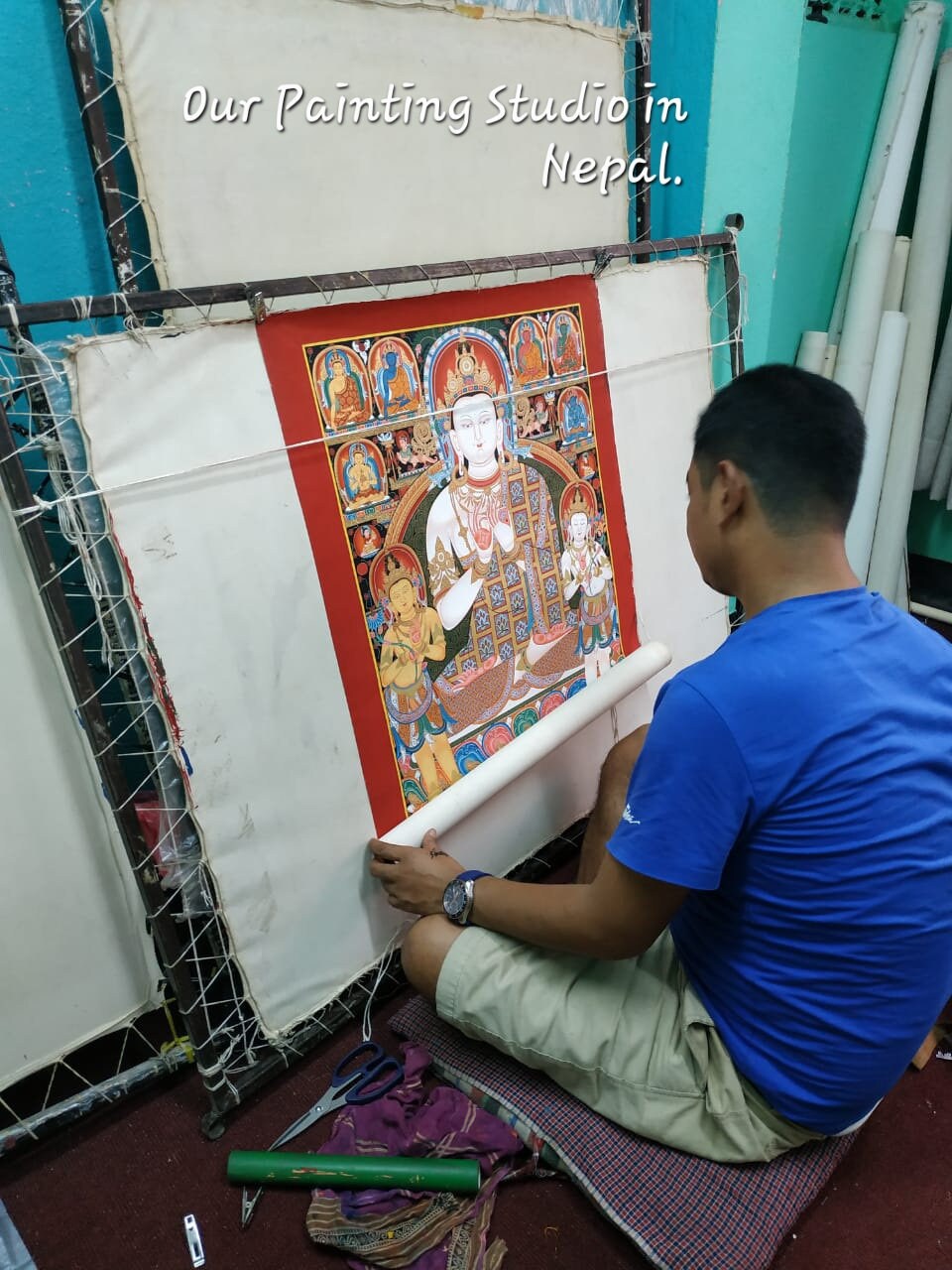 Large Red Tara Thangka/thanka Paintingwall Hangingframed in - Etsy