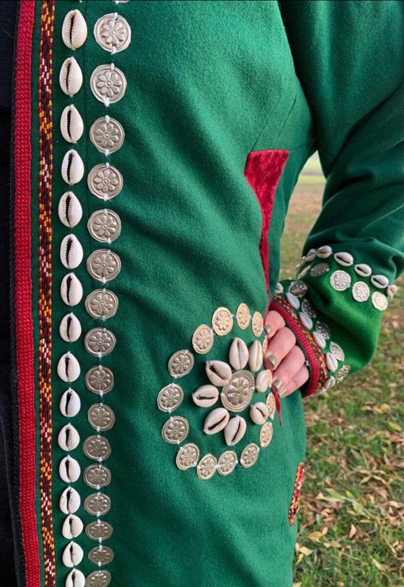 Vintage Handmade Afghani Wool Chapan, Seashell Coat - Etsy