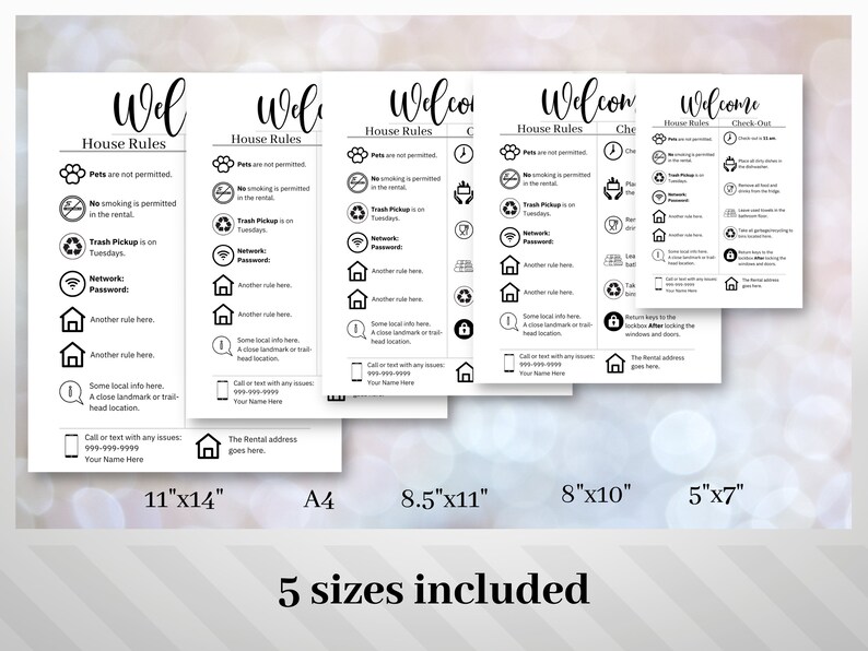 Airbnb Welcome Sign Airbnb Template Vacation Rental - Etsy