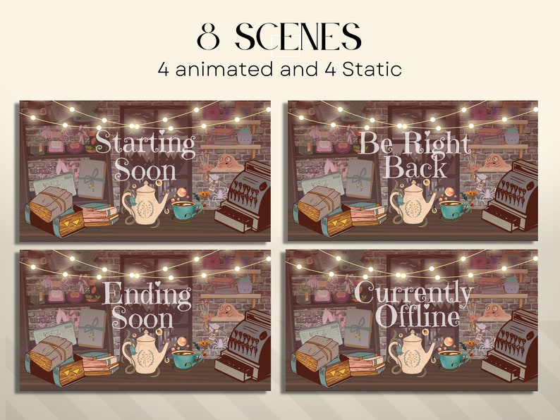 Customizable Animated Twitch Overlay Magical Cafe Shop - Etsy Canada