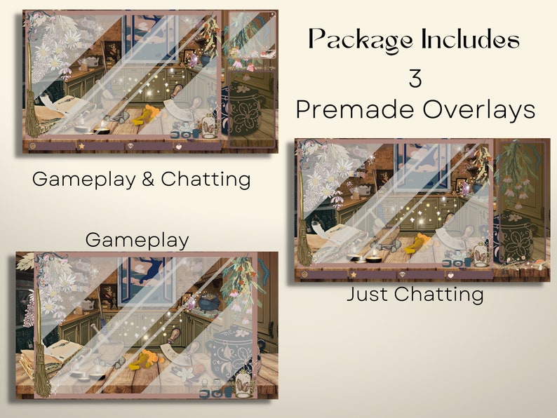 Customizable Animated Twitch Overlay Cozy Witch Kitchen Aesthetic ...