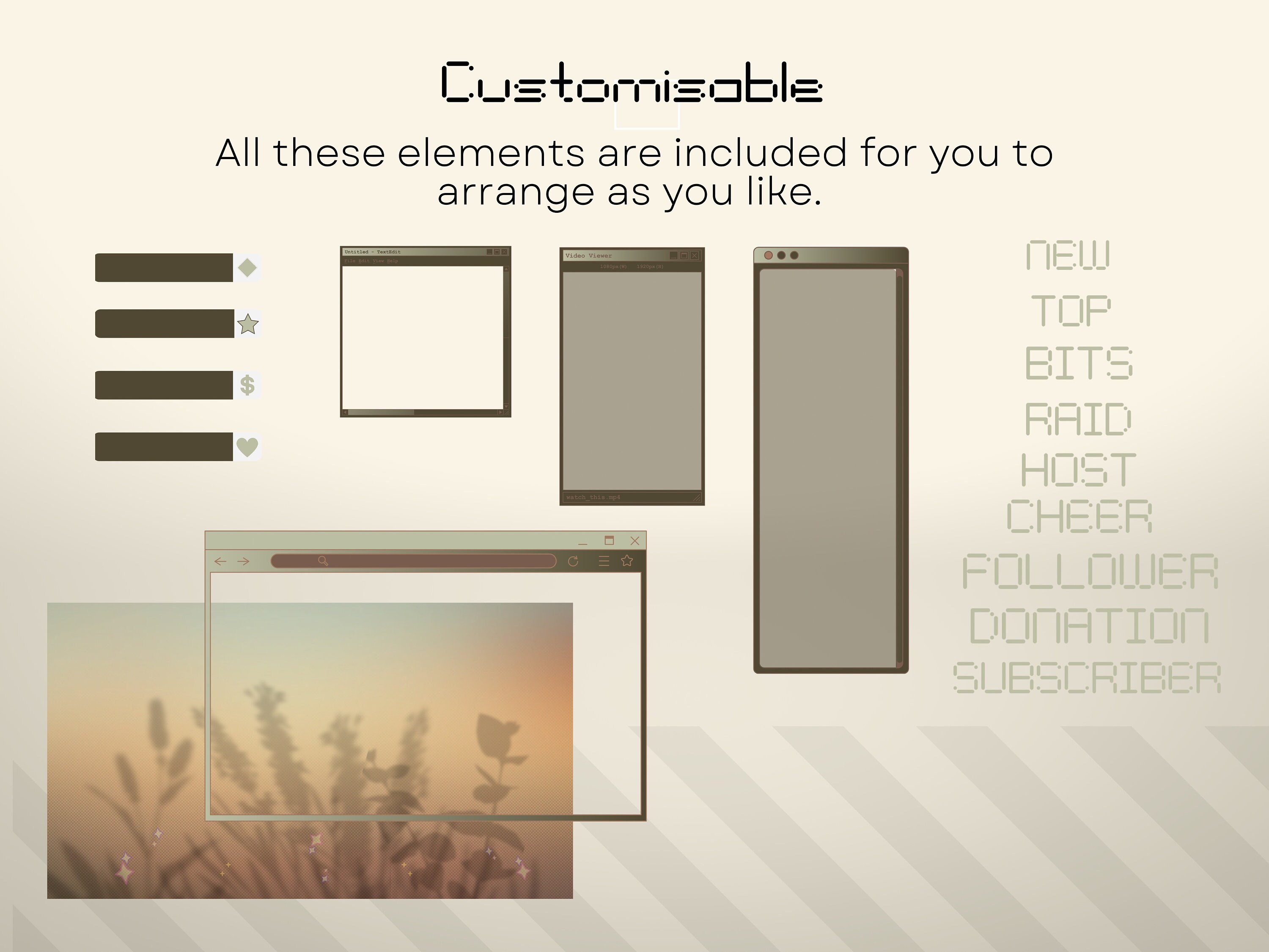 Customizable Animated Twitch Overlay Midday Light Aesthetic - Etsy