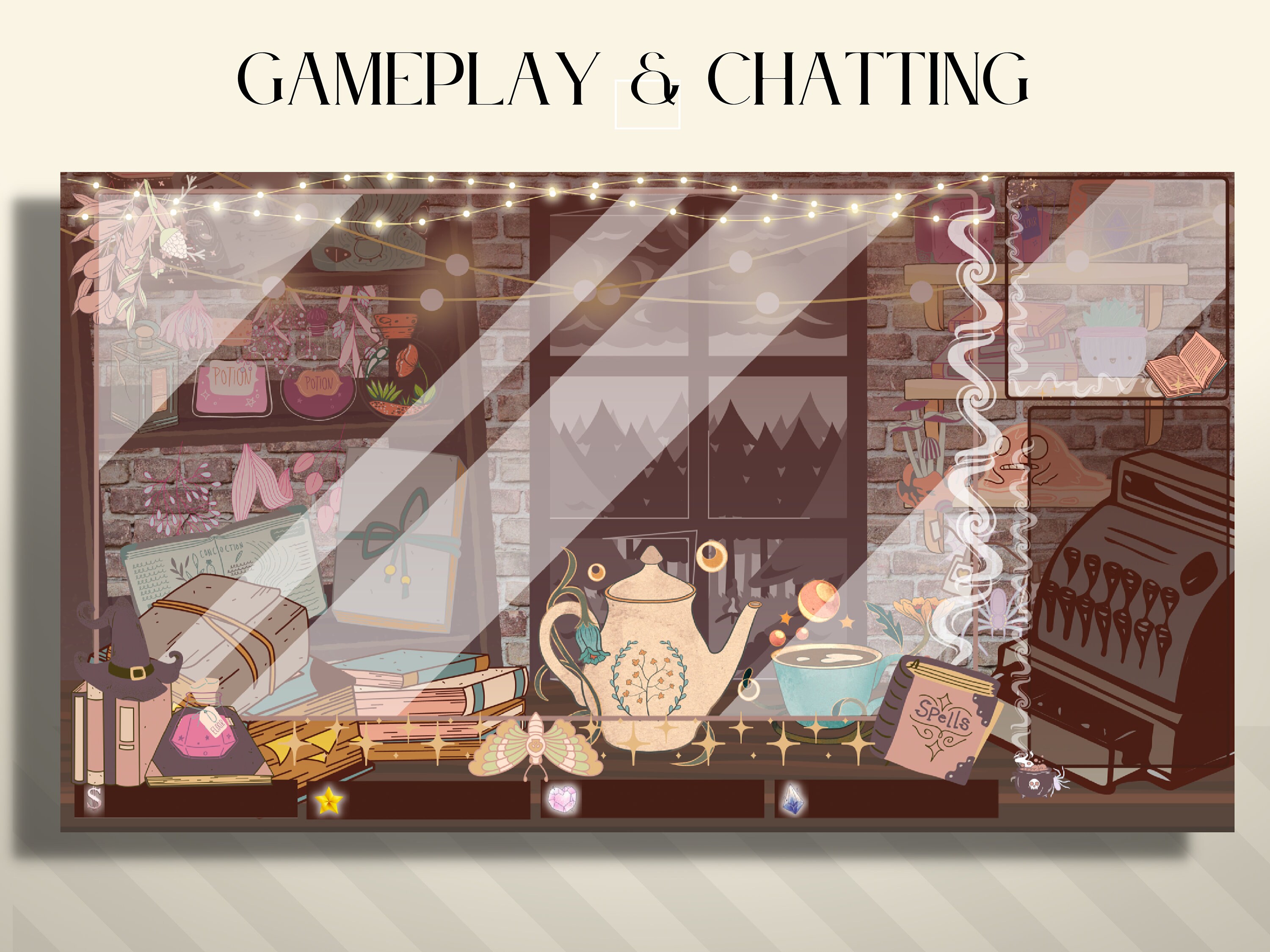 Customizable Animated Twitch Overlay Magical Cafe Shop - Etsy Canada