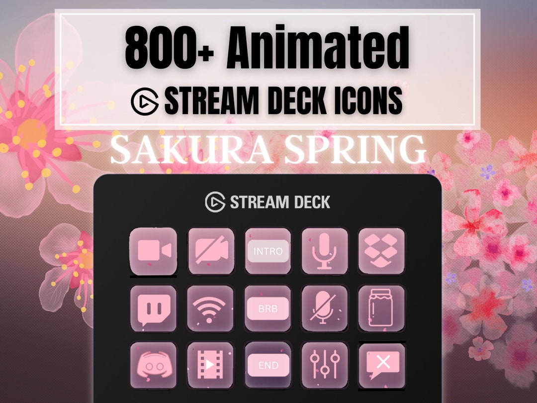 Animated Sakura Spring Stream Deck Icons Set, 800+ Cute Pink Kawaii ...