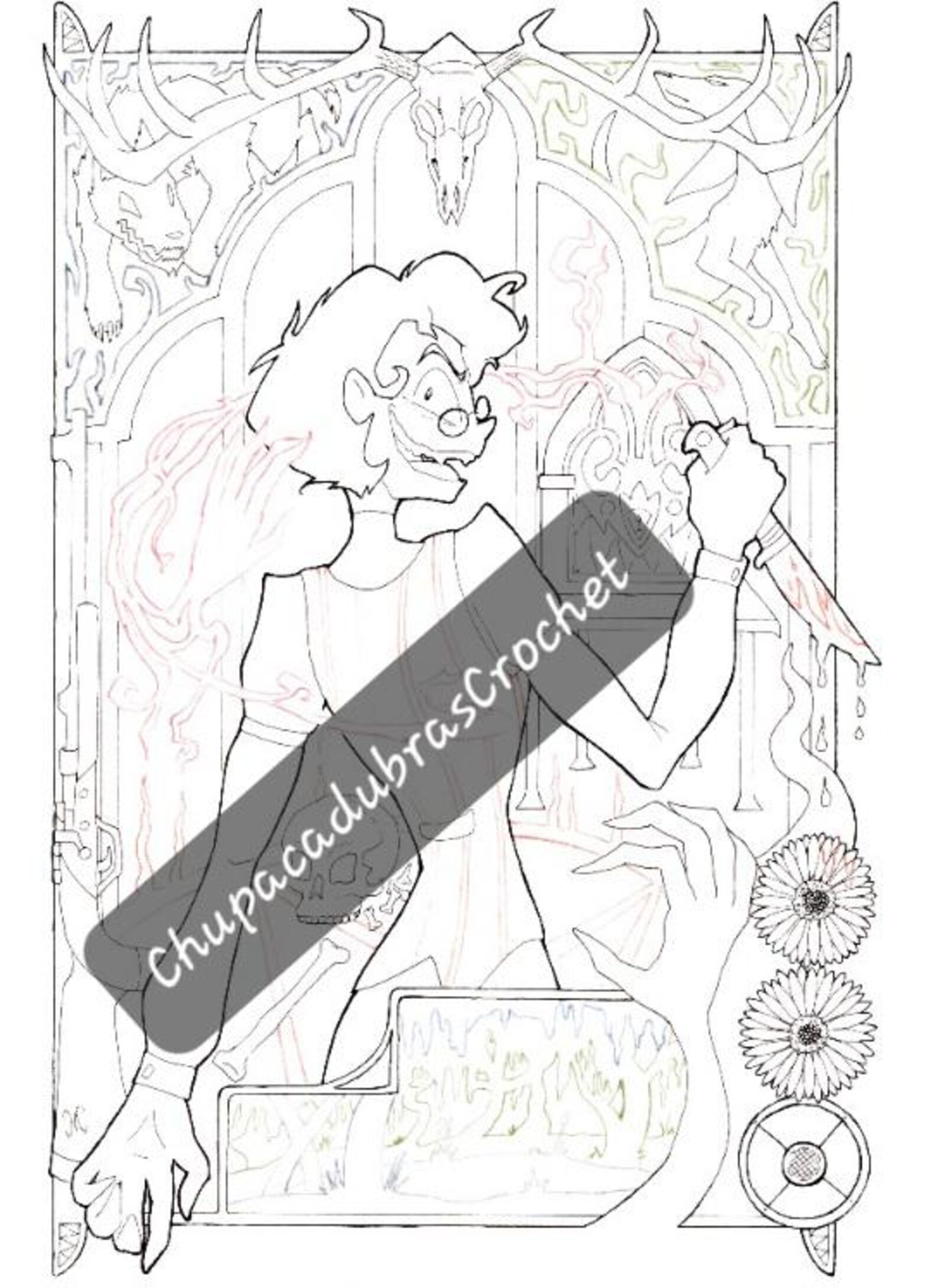 Human Alastor From Hazbin Hotel Coloring Page - Etsy Australia