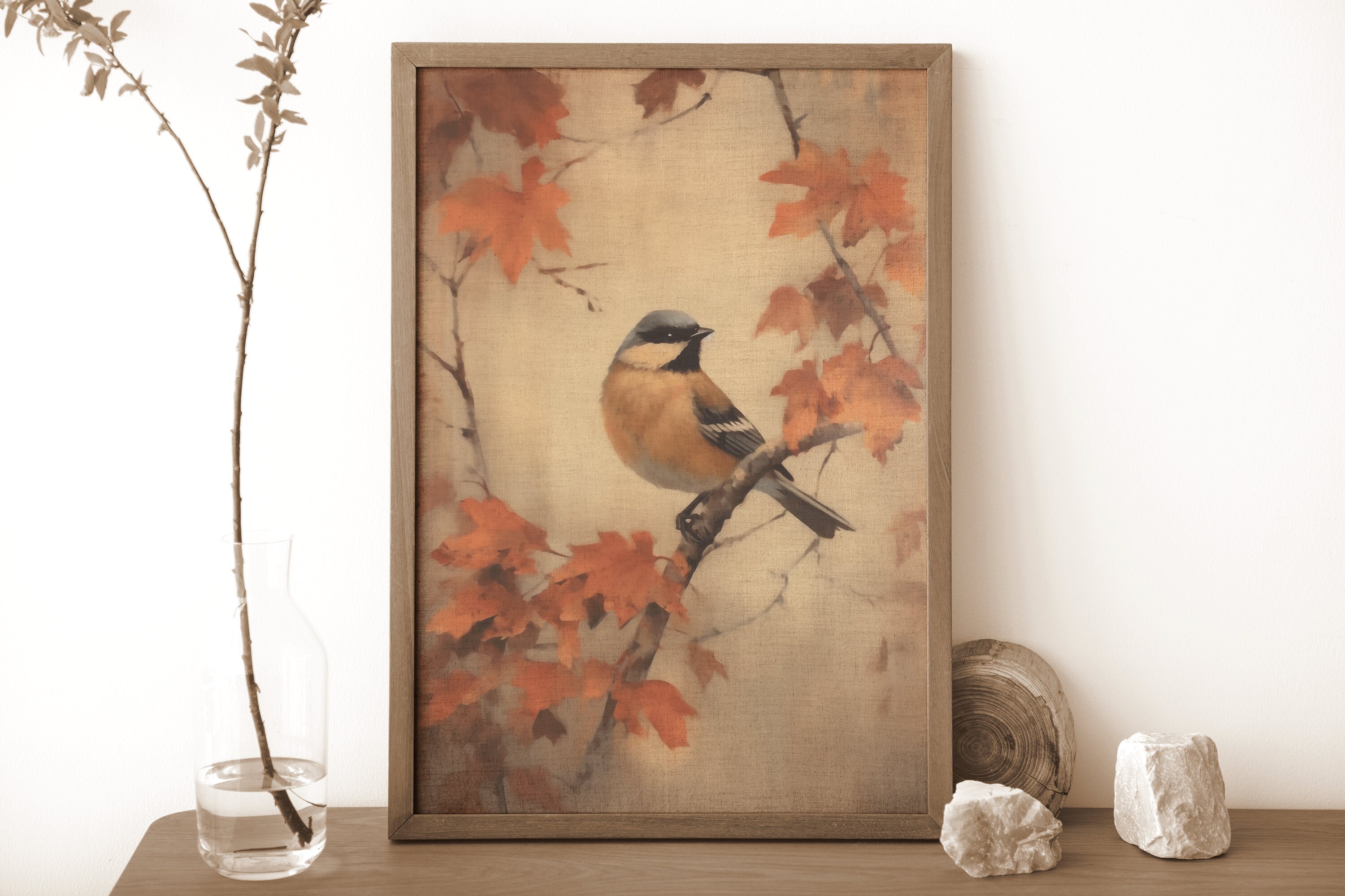 Printable Autumn's Fall Bird Art Wall Decor Vintage - Etsy
