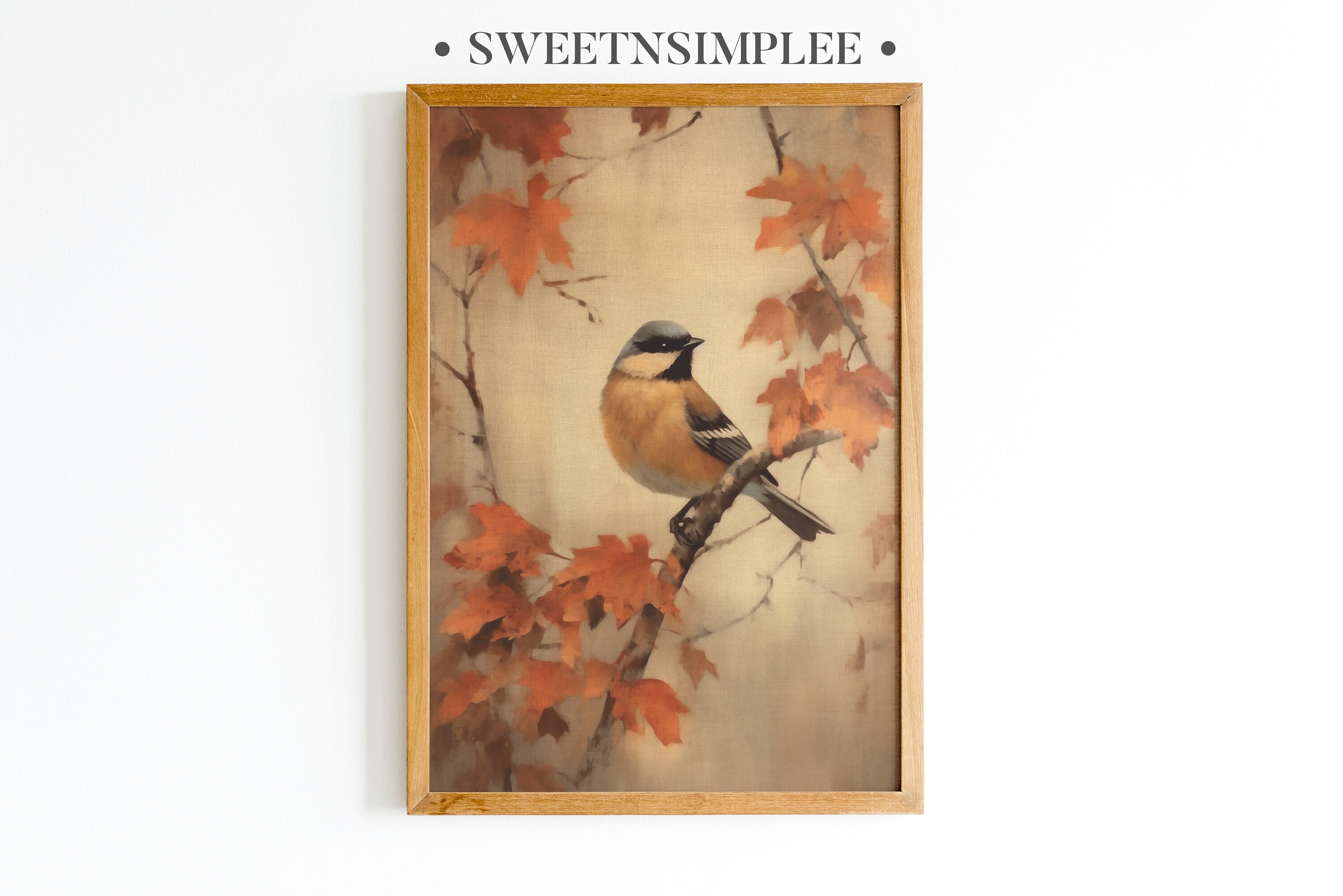 Printable Autumn's Fall Bird Art Wall Decor Vintage - Etsy