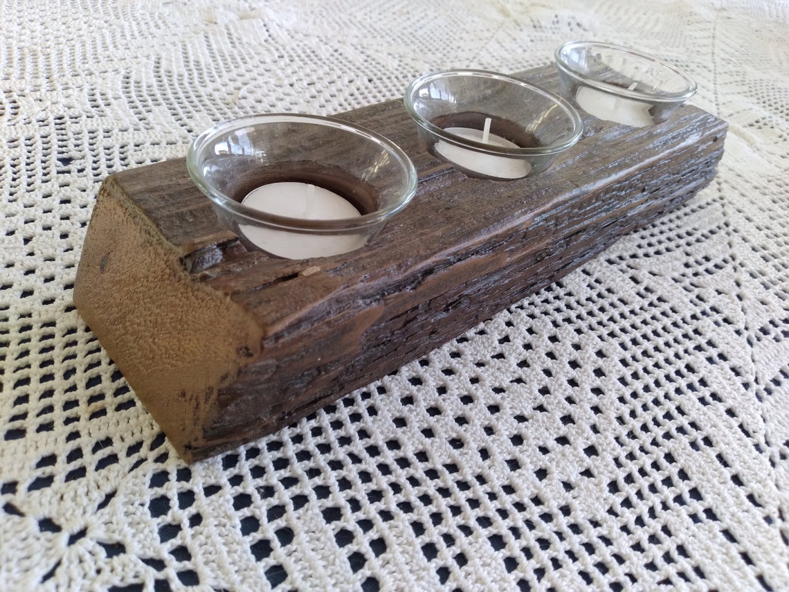 Cedar Three Tea Light Candle Holder C519 - Etsy