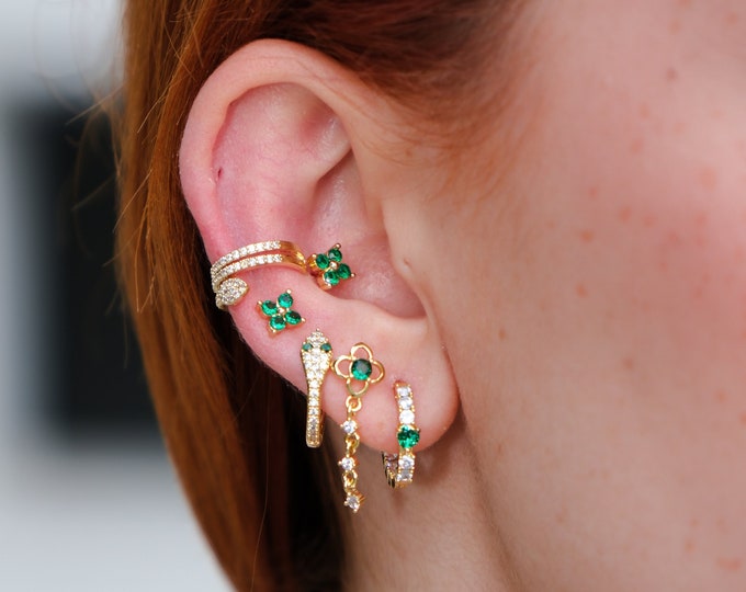 Huggie Hoop Gift Set, Nature Inspired Earring Stack, Sets for Multiple ...