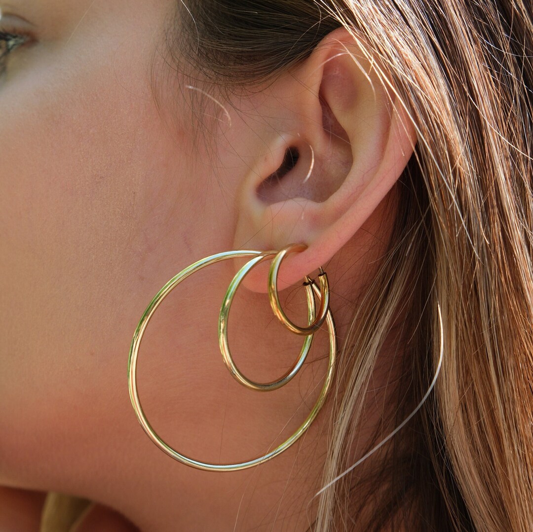 Clip on Hoop Earrings,fake Hoop Earrings,non Pierced Hoop Earrings,no ...