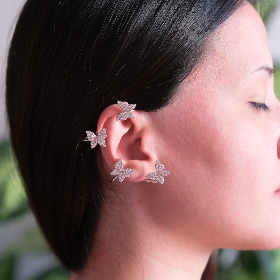 Butterfly Ear Cuff Earrings,butterfly Earring,no Piercing Butterfly ...