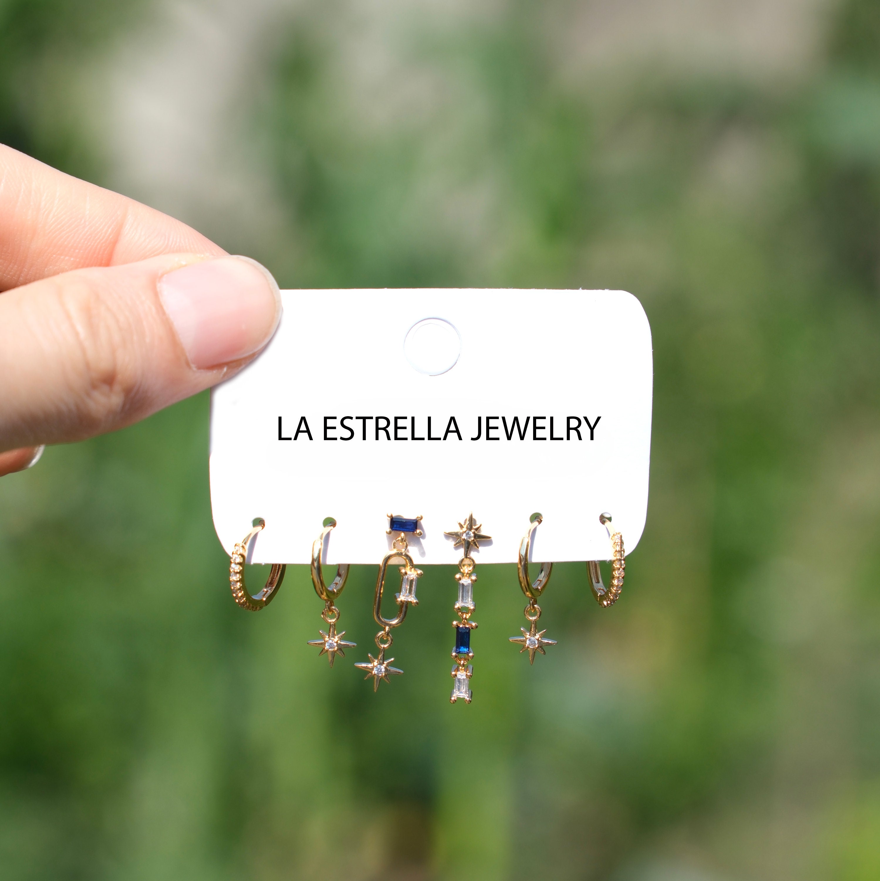 Dangle Hoop Earring Stack,star Hoop Earrings Set,gift for Her ...