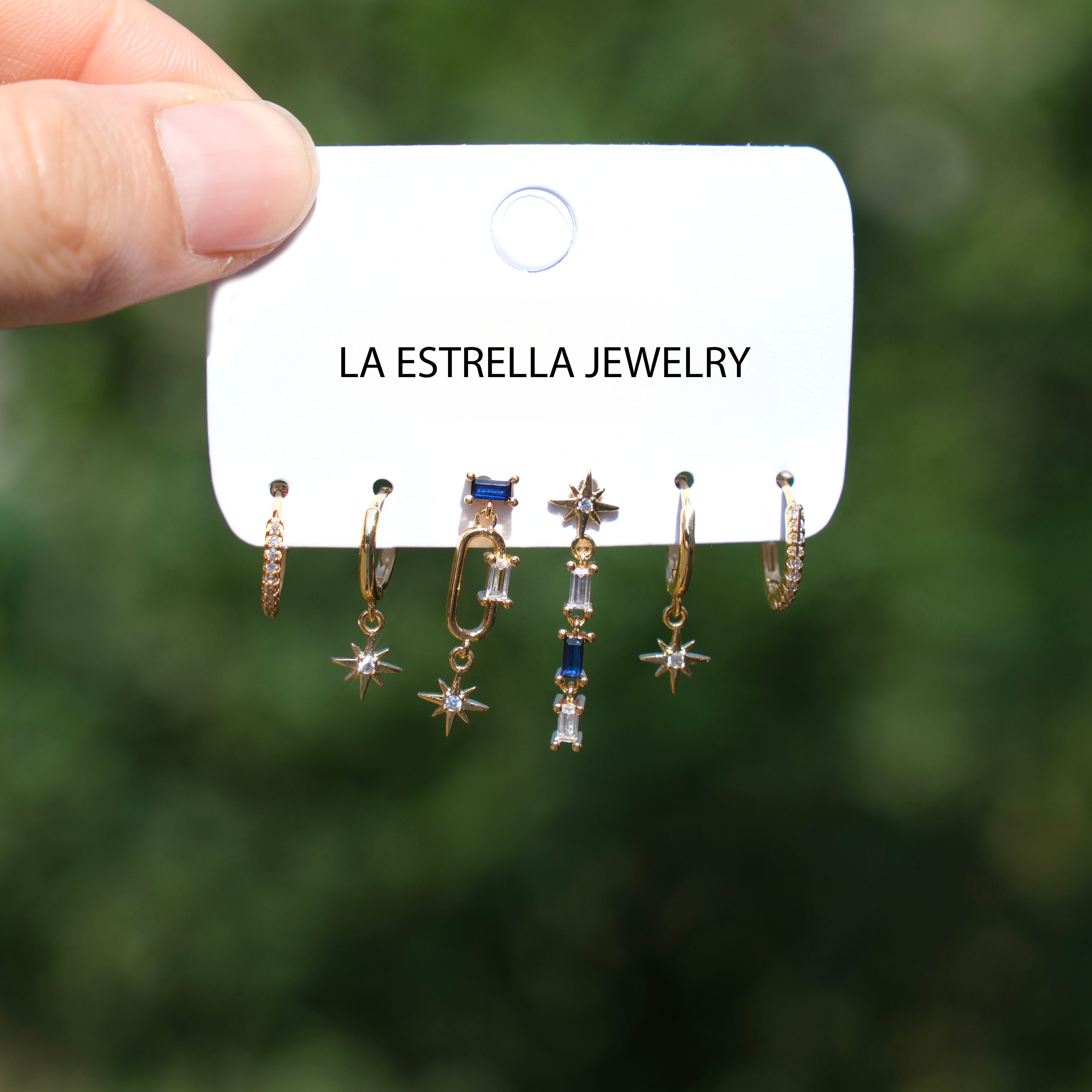 Dangle Hoop Earring Stack,star Hoop Earrings Set,gift for Her ...