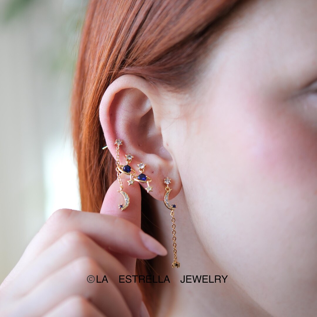 Dangle Chain Earrings Set,moon & Star Earring Sets for Multiple ...