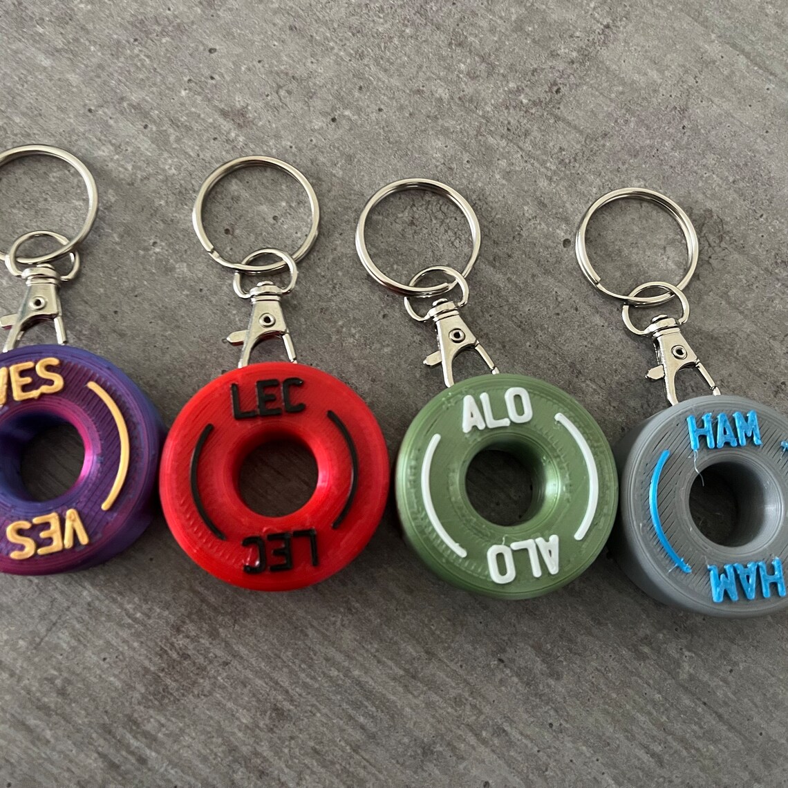 F1 Tyre Keyrings | Formula One Keyrings | 3D Printed | Personalised ...