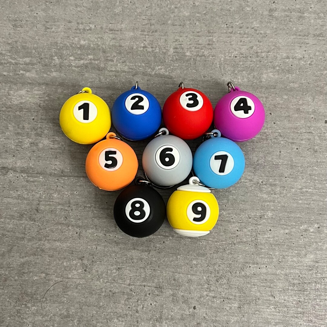 Pool Ball Keychains | 8-ball | 9-ball - Etsy