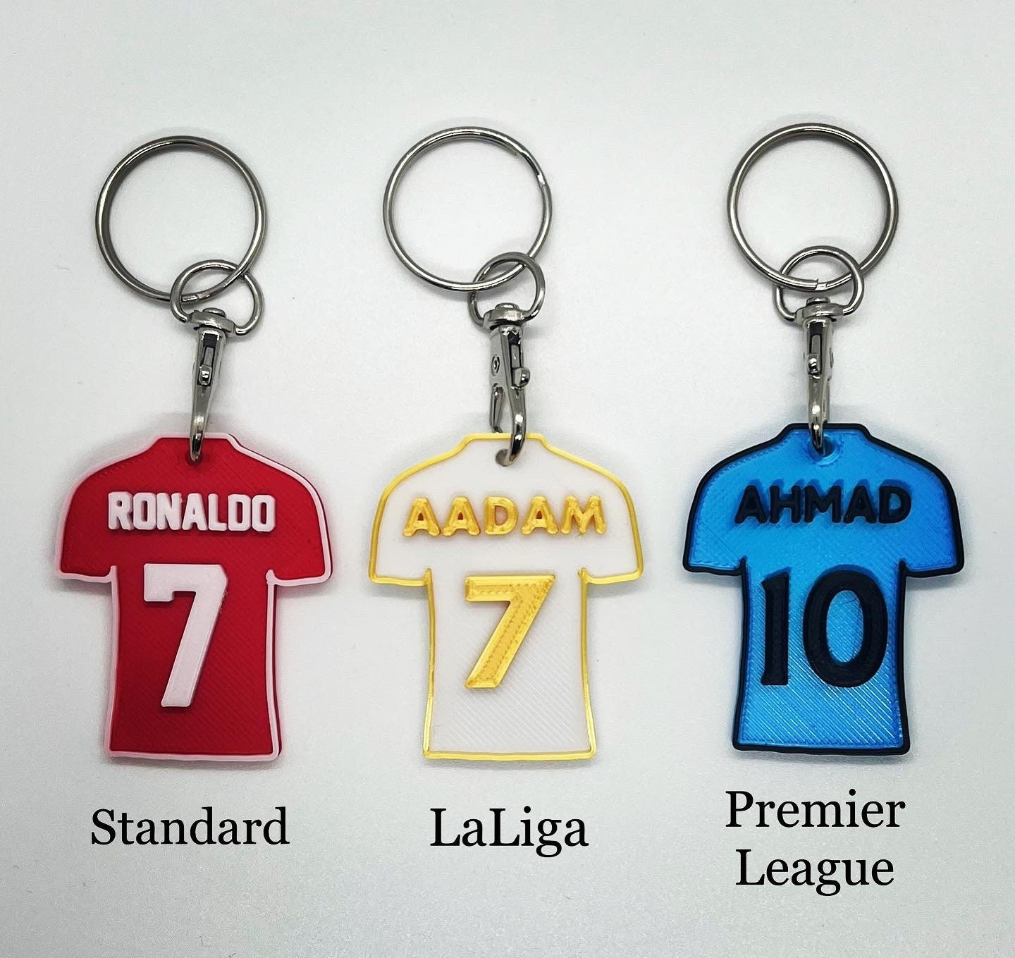 Football Shirt Keyrings 3D Printed personalised Your - Etsy