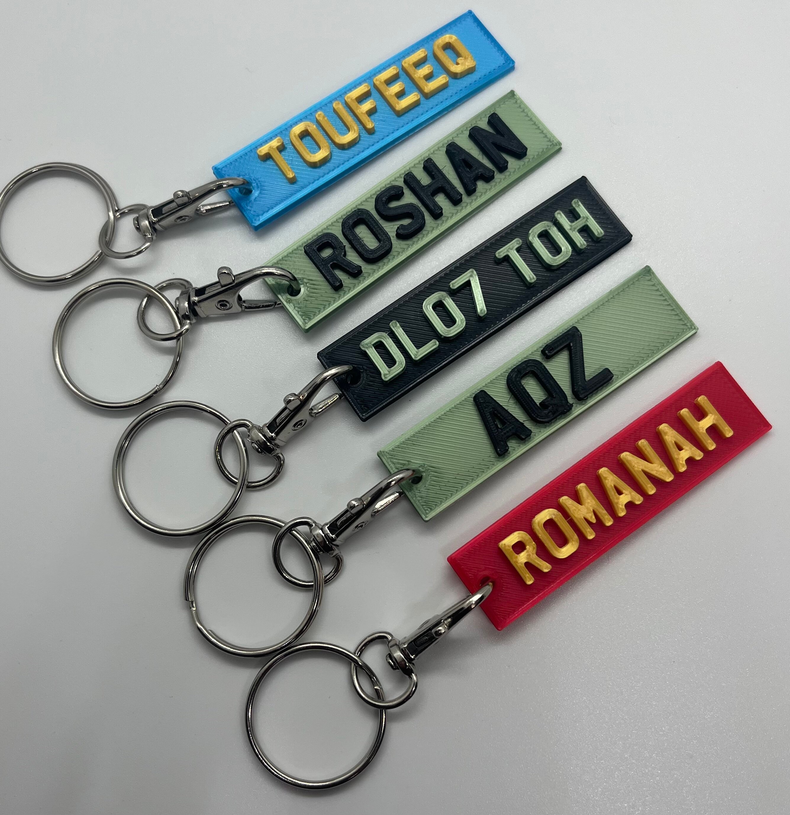 Number Plate Keyrings 3D Printed Personalised Car Reg - Etsy