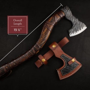 Custom Handmade Gift Carbon Steel Viking Axe With Rose Wood Shaft ...
