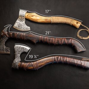 Custom Handmade Gift Carbon Steel Viking Axe With Rose Wood Shaft ...