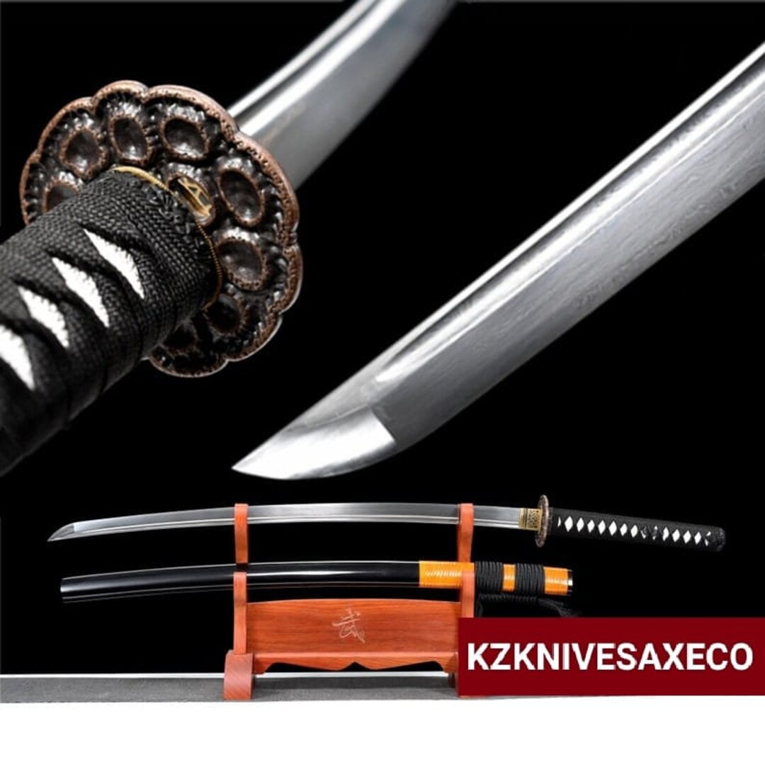Handmade Samurai Sword Katana, Damascus Steel Full Tang Sword Japanese ...