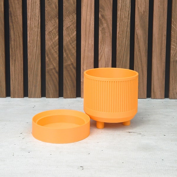 Orange Flower Pot - Etsy
