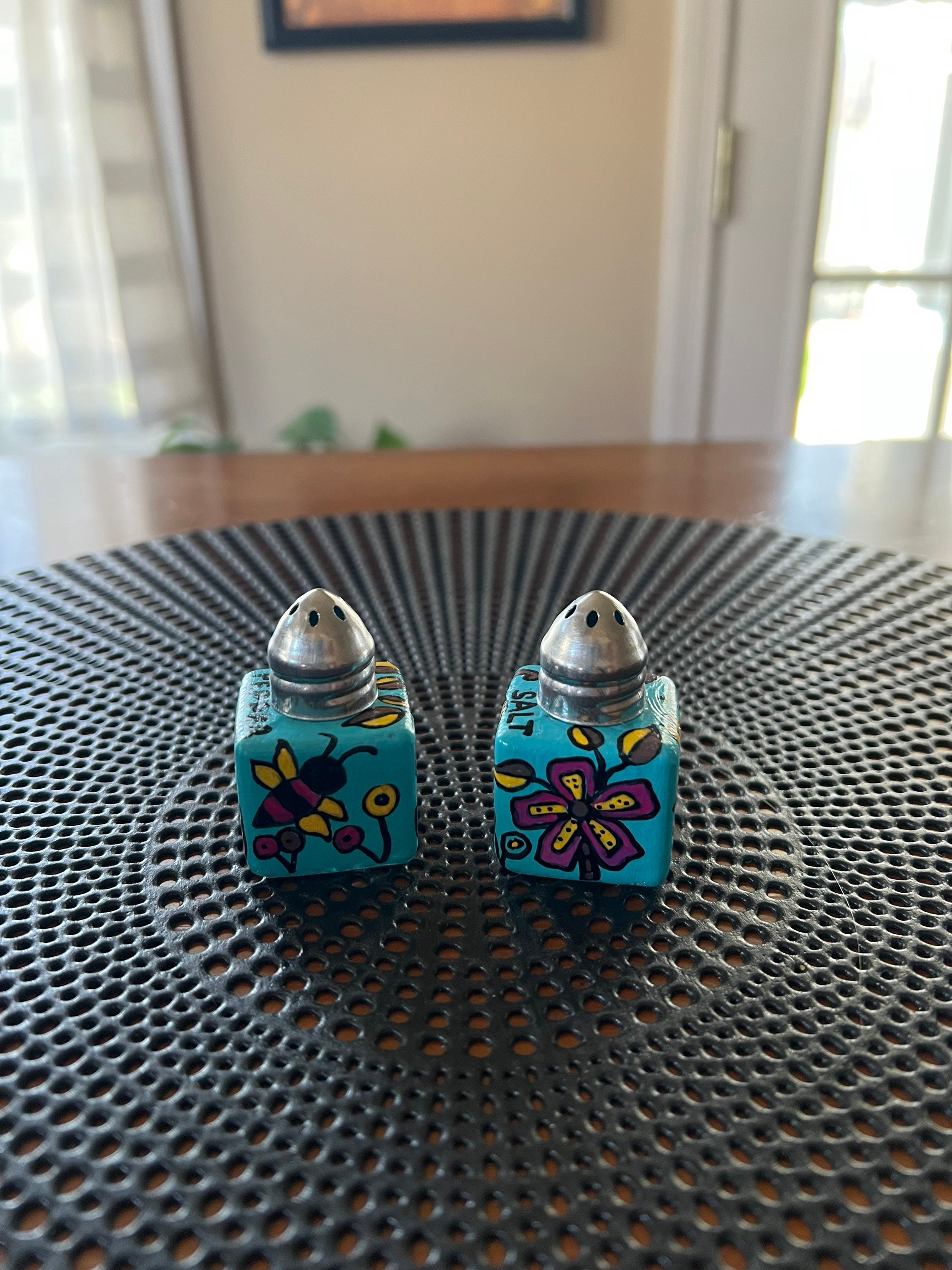 Hand-painted Mini Salt and Pepper Shakers. - Etsy