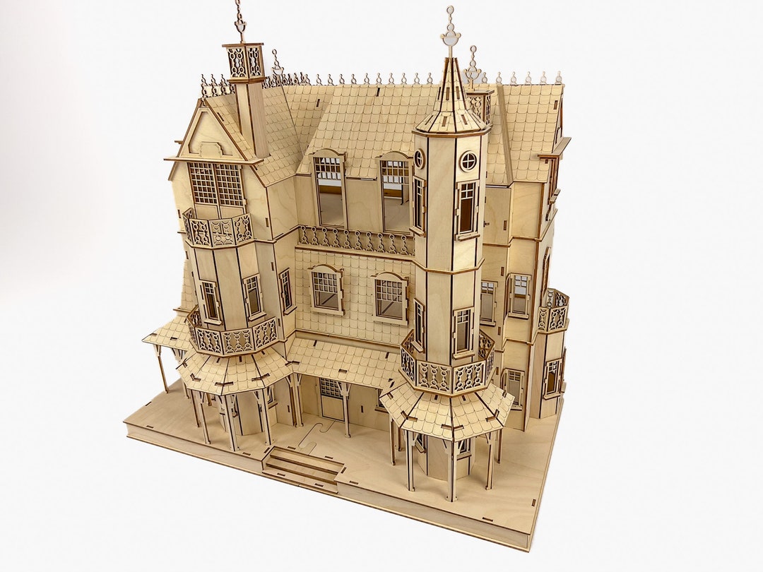 Gothic Dollhouse Kit Wooden Dollhouse Gothic Mansion DIY - Etsy Canada