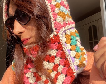 Knit Balaclava, Crochet Balaclava, Granny Square Hat, Balaclava Knit ...