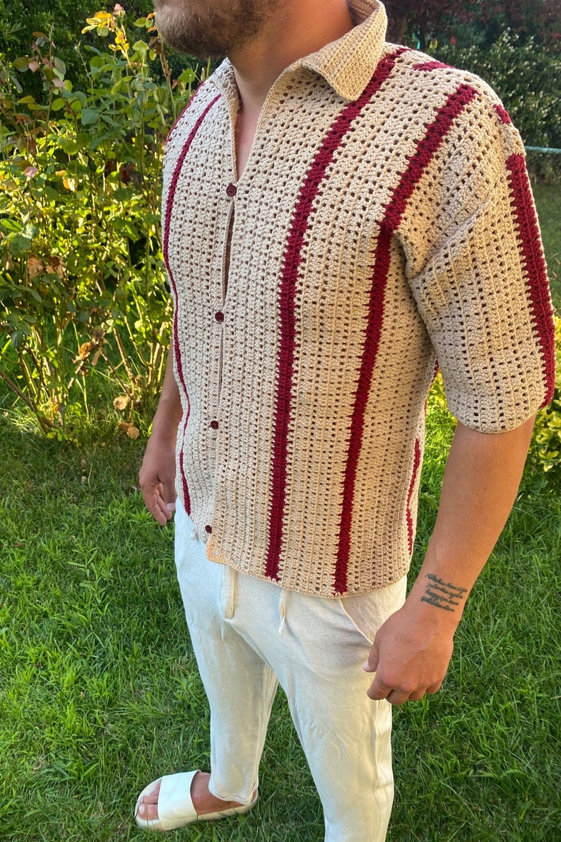 Crochet for Men Crochet Top Patterns Knitted T-shirt 21st - Etsy