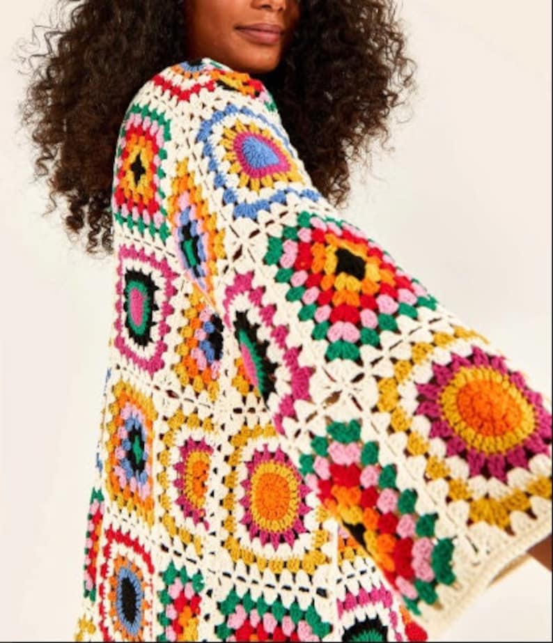 Granny Square Cardigan Long Cardigan for Women Granny Square - Etsy