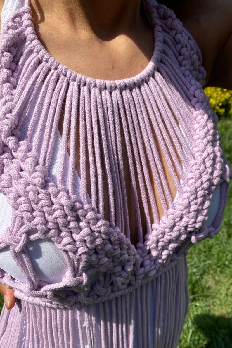 Macrame Clothing Macrame Top Boho Crop Top Festival Outfit - Etsy