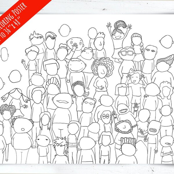 Coloring Poster, Giant Coloring Poster, Doodle, Doodle Coloring ...