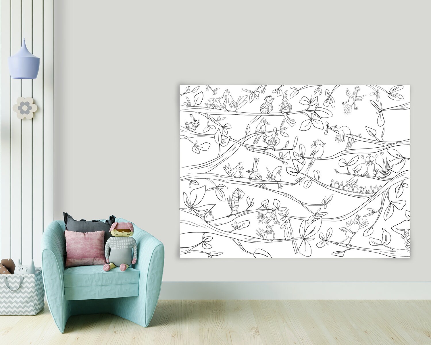 Giant Coloring Poster / Bird Coloring / Creative Coloring Page / Large ...