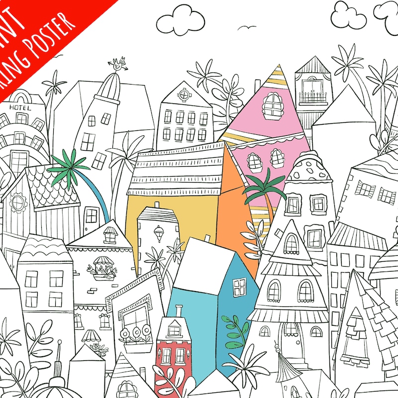 Giant Coloring Poster Fantasy - Etsy